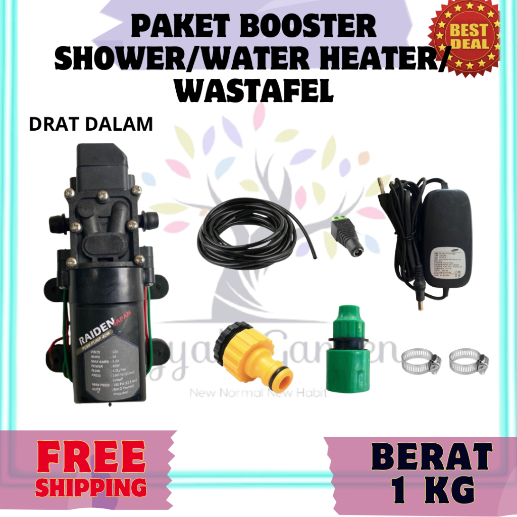 Jual Paket Pompa Pendorong Shower Water Heater wastafel | Shower ...