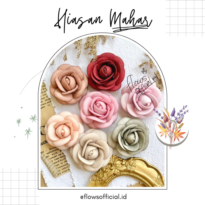 Jual BUNGA SPONS KELOPAK 4 CM HIASAN MAHAR / BUNGA MAHAR | Shopee Indonesia