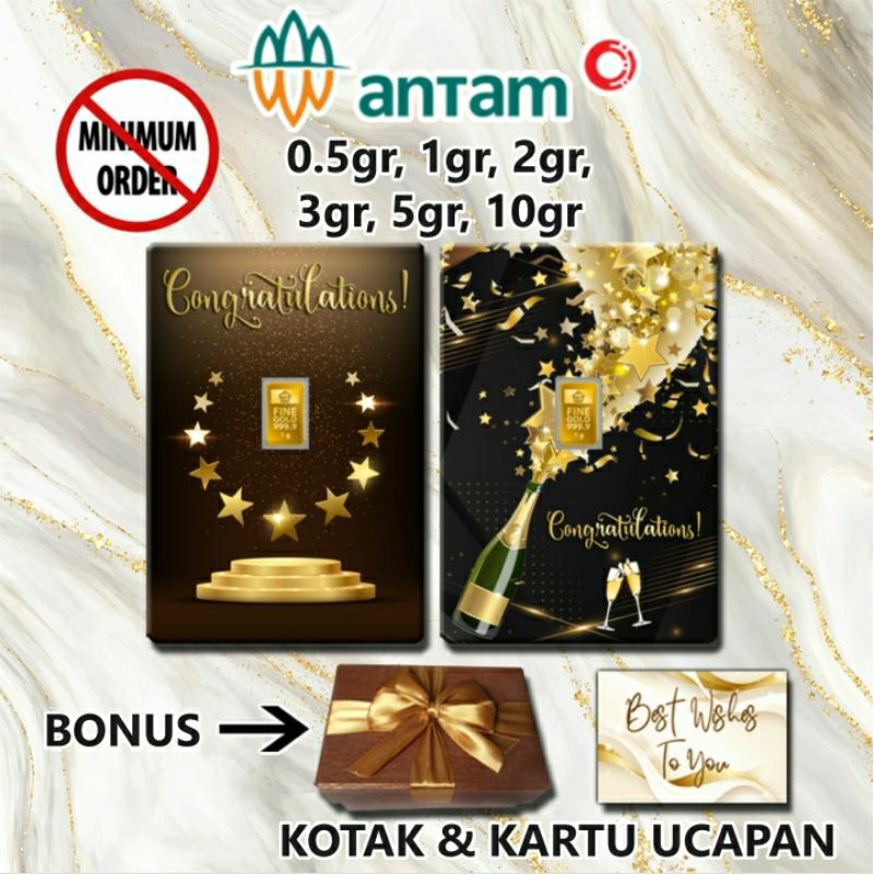 Jual Logam Mulia Emas ANTAM Congratulations Gift Series Custom Certieye ...
