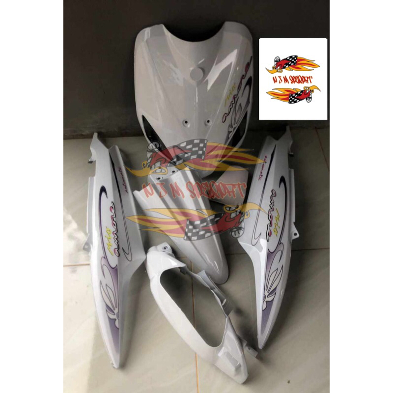 Jual COVER FULL BODY HALUS YAMAHA MIO SPORTY PUTIH PLUS STRIPING AMORE ...