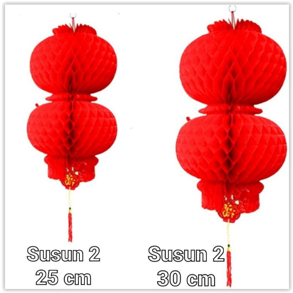 Jual Lampion Lipat Susun 2 Besar Tenlung Dekorasi Imlek Outdoor ...