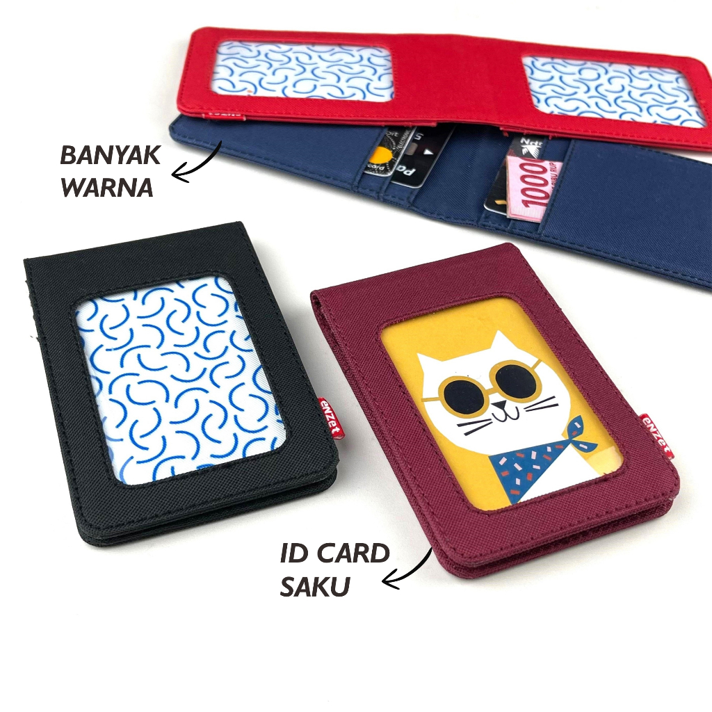Jual Dompet ID card holder kain model selip saku magnet | Shopee Indonesia