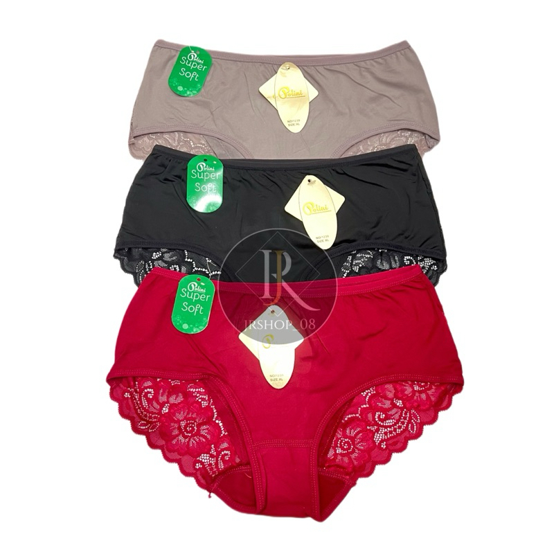 Jual (isi 3) celana dalam wanita polini 1239 / cd motif renda brukat ...
