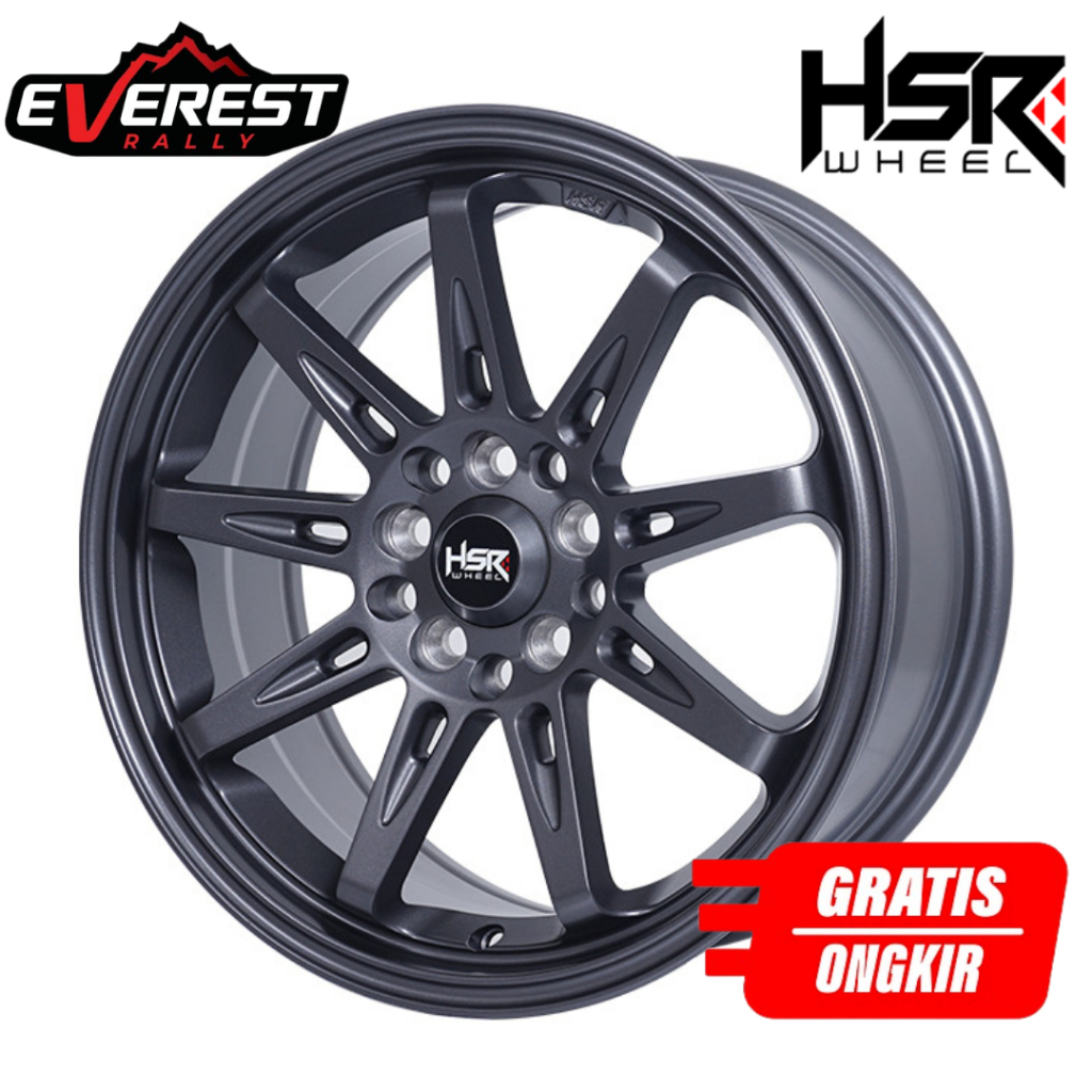 Jual Velg racing hsr untuk mobil luxio ring 16 lebar 7 lubang 5 semi matte grey | Shopee Indonesia