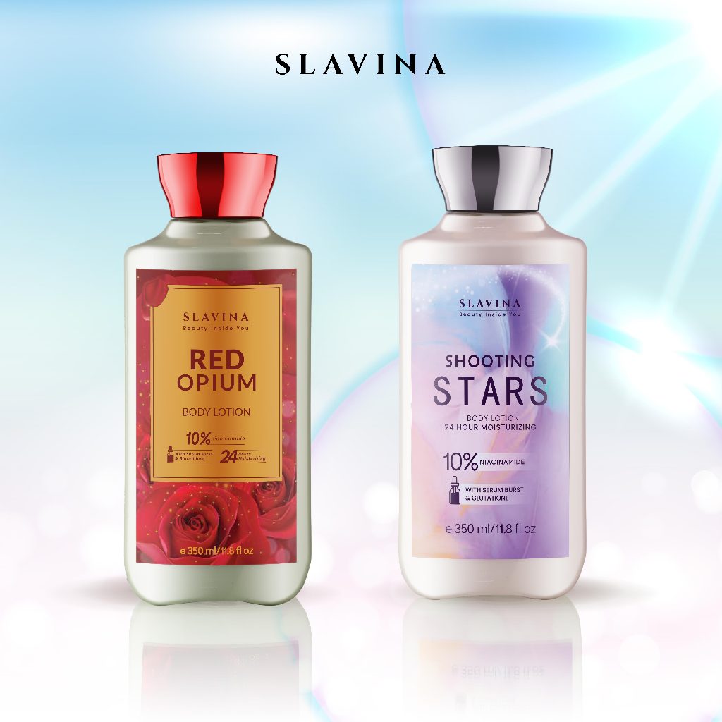Jual SLAVINA Bundle 2PCS Body Lotion Red Opium + Shooting Stars ...