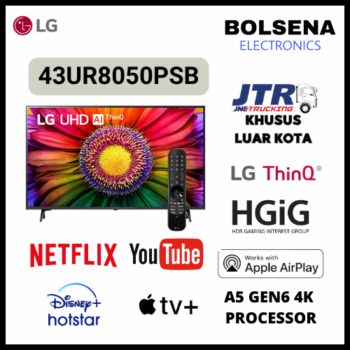 Jual (kHUSUS LUAR KOTA) TV LG 43UR8050 SMART TV 43 INCH 4K UHD LED 43UR8050PSB 43UR8050 5.0 ...