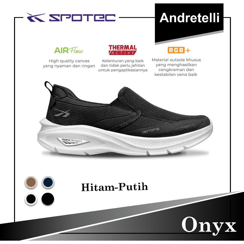 Jual SPOTEC ONYX Sepatu Walking HITAM / PUTIH | Shopee Indonesia