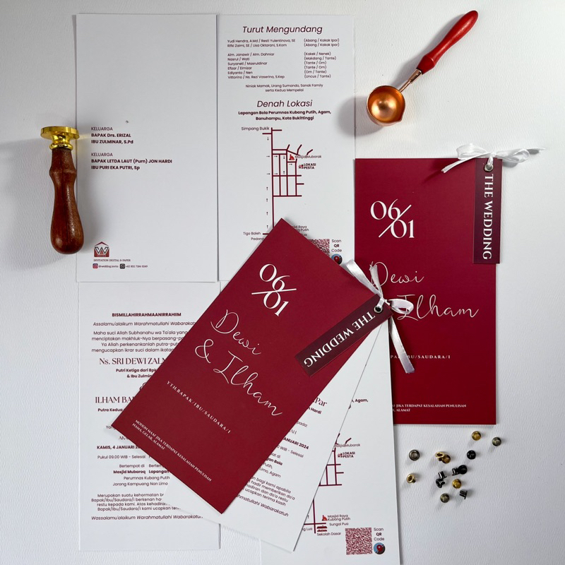 Jual [Hangtag Vintage Pita Premium] Cetak Undangan Pernikahan PREMIUM 2 ...