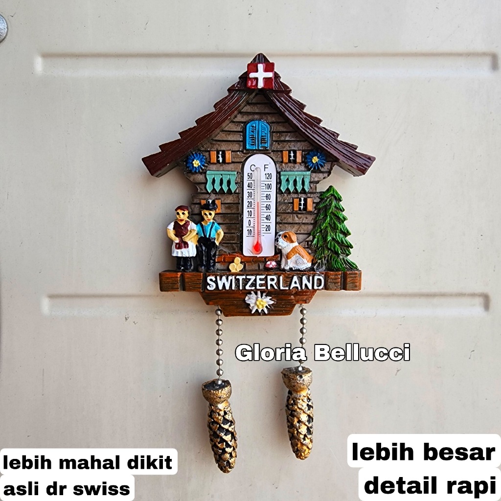Jual souvenir switzerland jam cuckoo oleh oleh tempelan hiasan kulkas ...