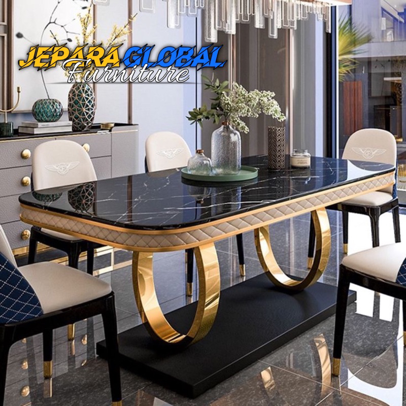 Jual Meja Makan stainless steel Marmer Import - meja makan modern ...