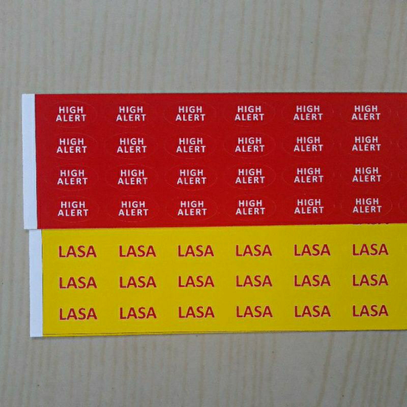 Jual Stiker Label Lasa dan High Alert Oval 1.5 cm x 3 cm | Shopee Indonesia