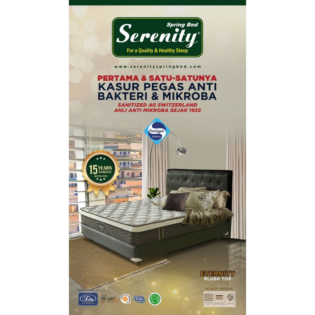 Jual SPRINGBED ELITE SERENITY ETERNITY PLUSHTOP/KASUR NYAMAN MEWAH ...