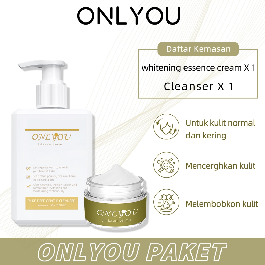Jual ONLYOU skincare PAKET Whitening moisturizer cream wajah 30G ...