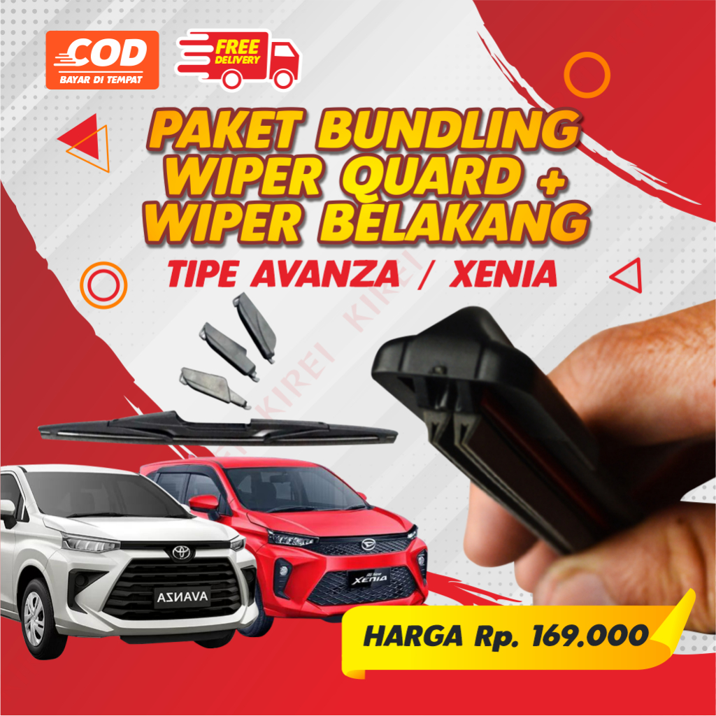 Jual Paket Wiper Depan Belakang AVANZA XENIA | Wiper Depan 4 Lapis Karet Sepasang Dan Wiper ...