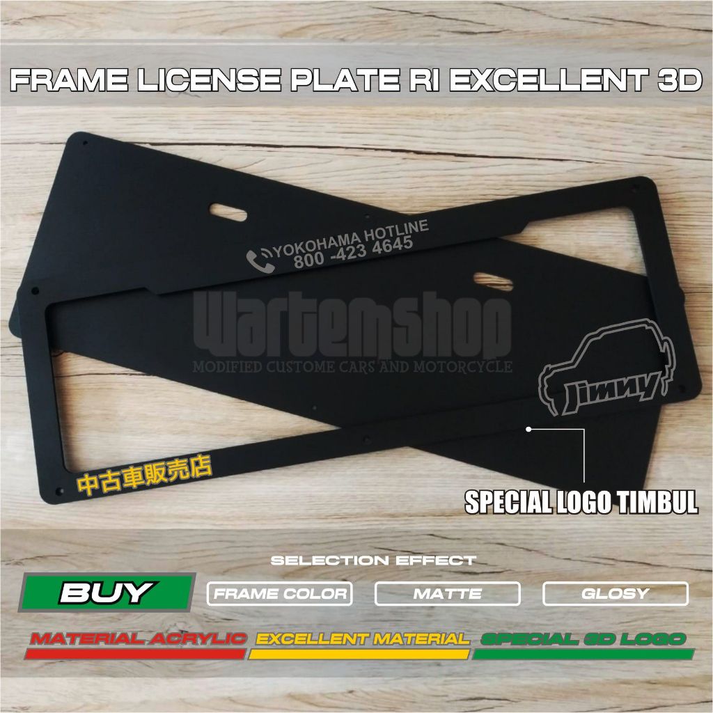 Jual FRAME PLAT CUSTOME STANDARD RI 3D JIMNY DEALER | Shopee Indonesia