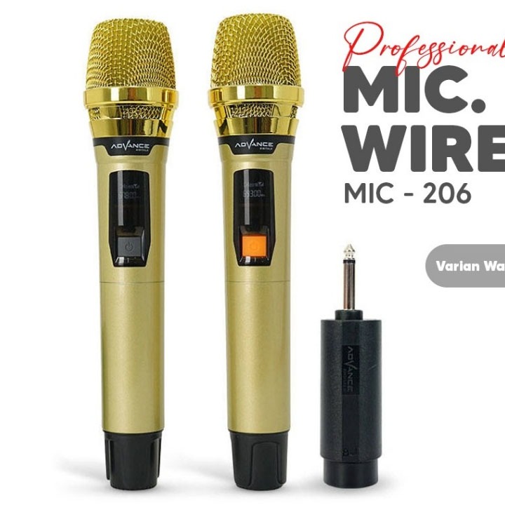 Jual Advance Microphone Double MIC-206 Bisa Di Charger Professional Mic ...