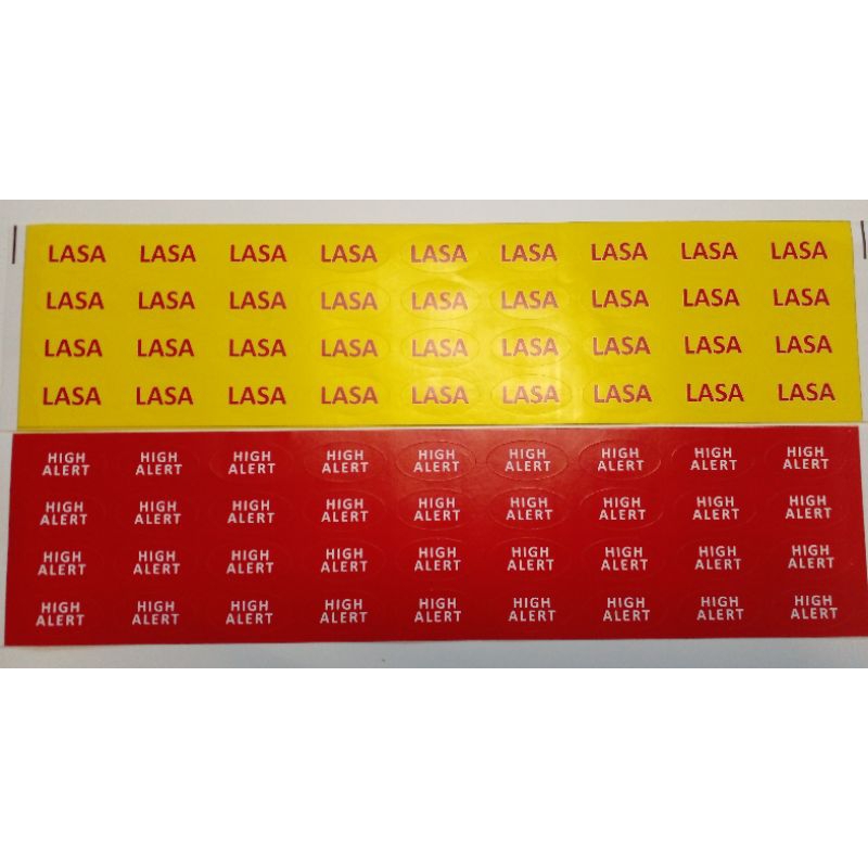 Jual stiker label lasa & high alert 1,5 x 3 cm | Shopee Indonesia
