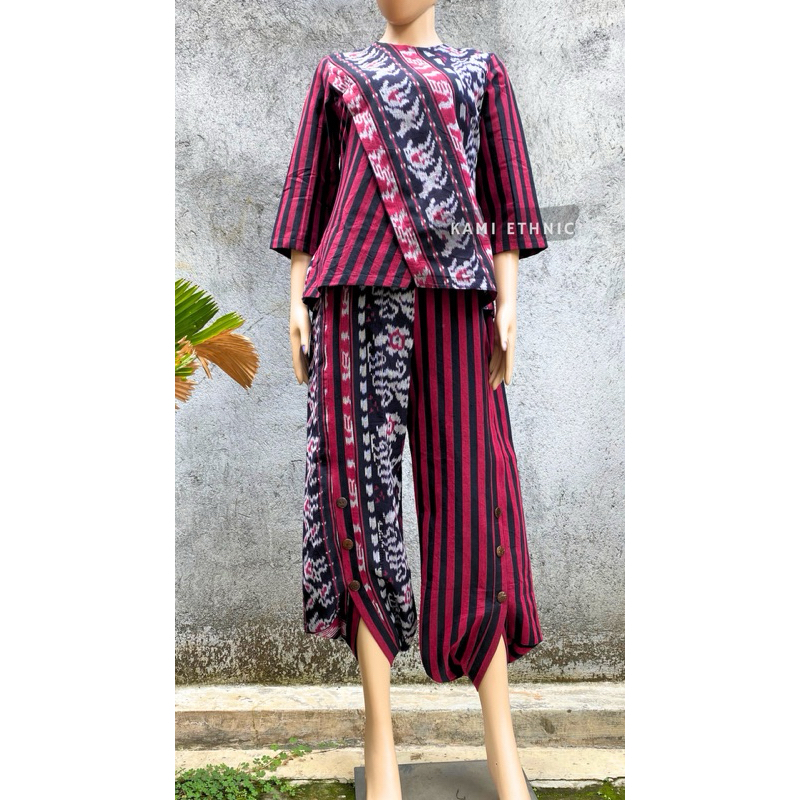 Jual oneset cantik - setelan tenun - blouse tenun - celana tenun - baju ...