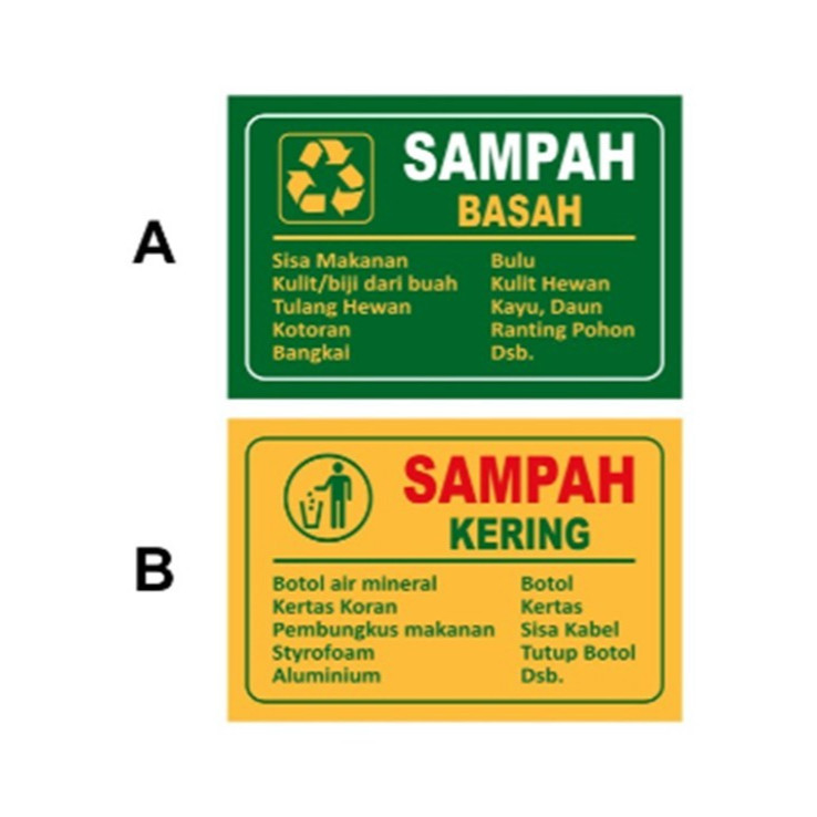 Jual Stiker Sign rambuK3 safety SAMPAH BASAH DAN SAMPAH KERING UK ...