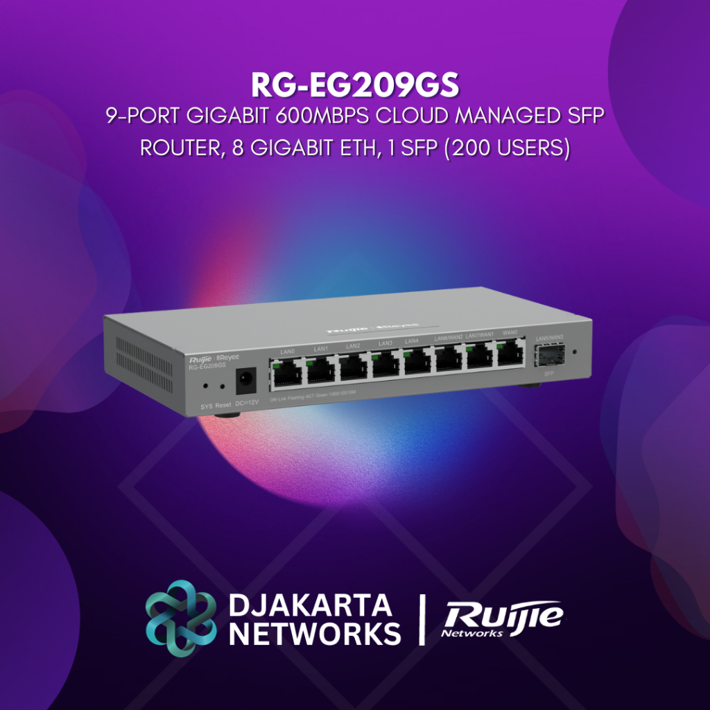 Jual RUIJIE REYEE RG-EG209GS 9 PORTS GIGABIT CLOUD MANAGE SFP ROUTER ...