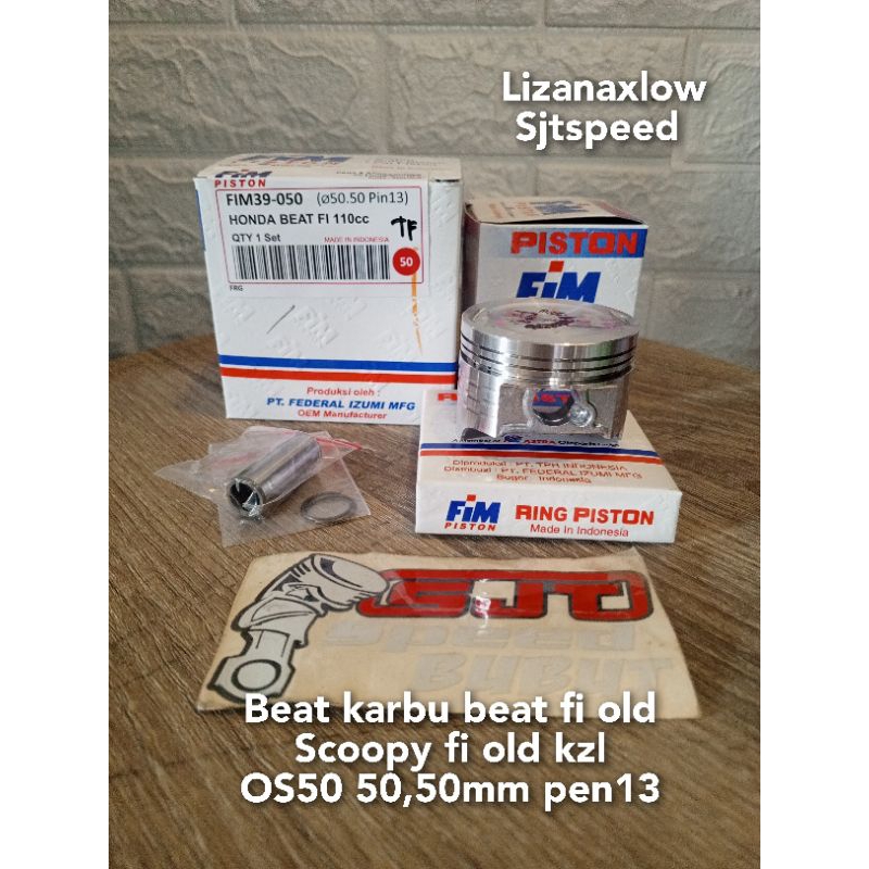 Jual piston fim beat Scoopy karbu fi old os50 50,50mm pen13 kzl kvy ...