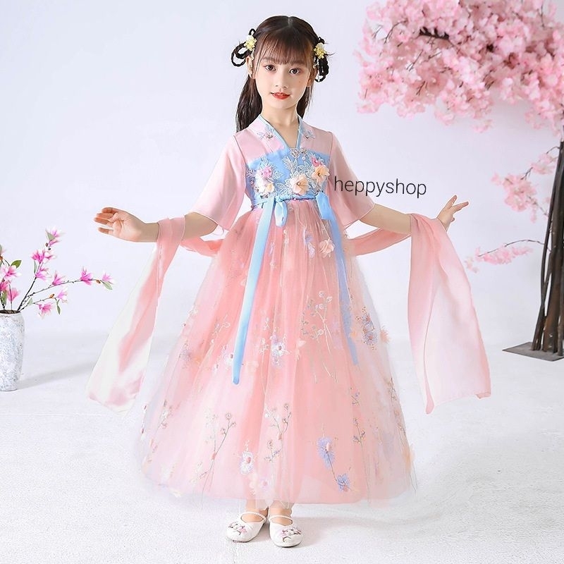 Jual Kostum Imlek Anak Baju Hanfu Pink Biru Princess Cina China ...