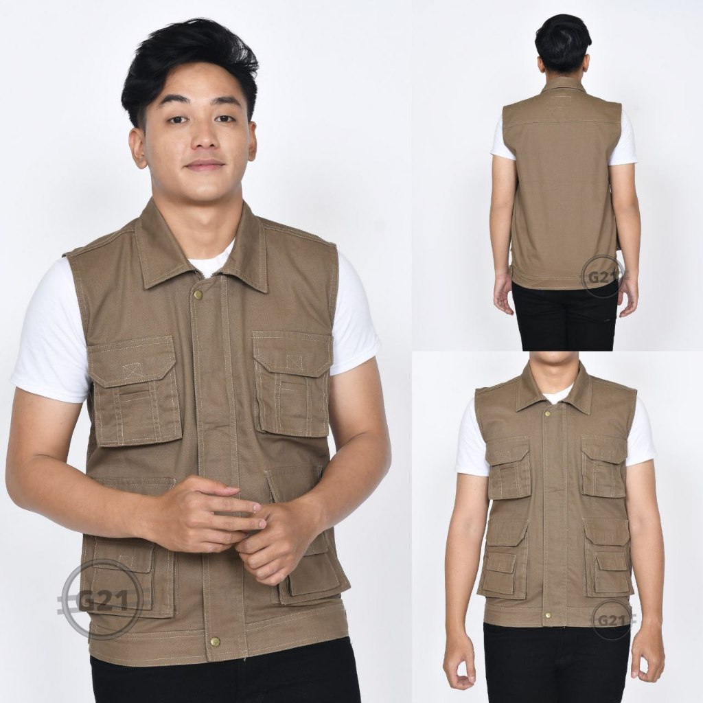 Jual Rompi Vest Jaket Tactical Kargo Pria Casual Polos Berkerah ...