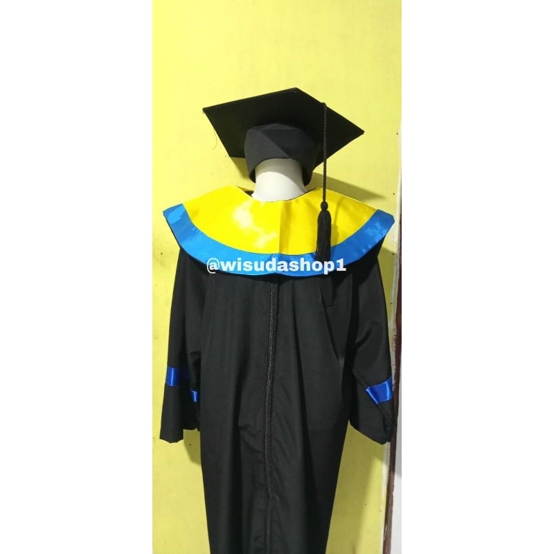 Jual READY 1set lengkap toga Wisuda UNILA : Jubah lis tangan + Toga ...