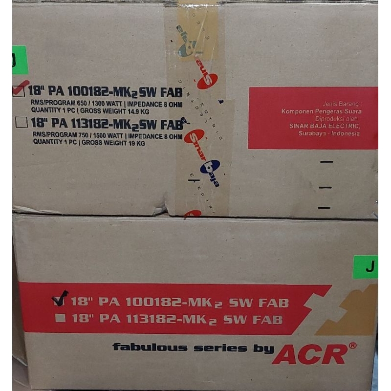 Jual Speaker Merk ACR Fabulous 18 inch Kode 100182 /1300 watt | Shopee ...