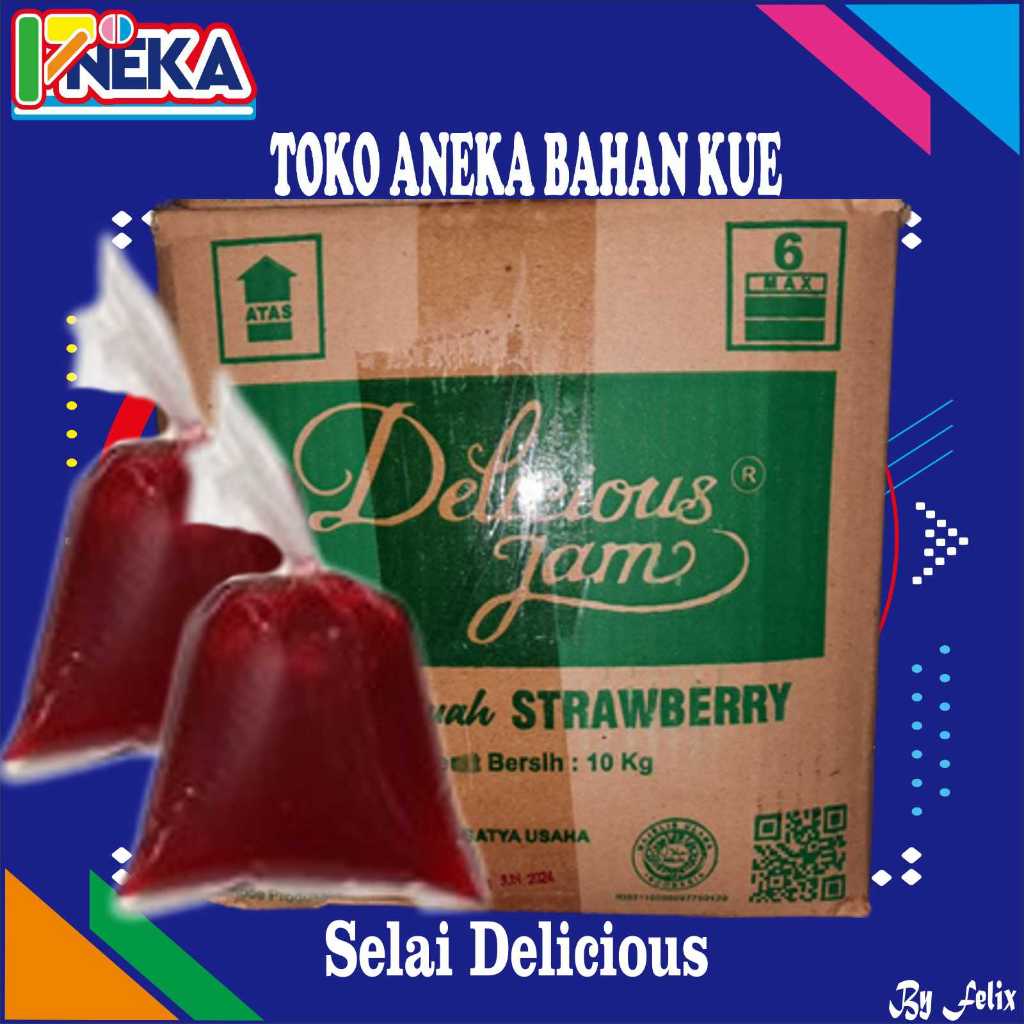 Jual Selai Delicious Strawberry 1kg (Repack) | Shopee Indonesia