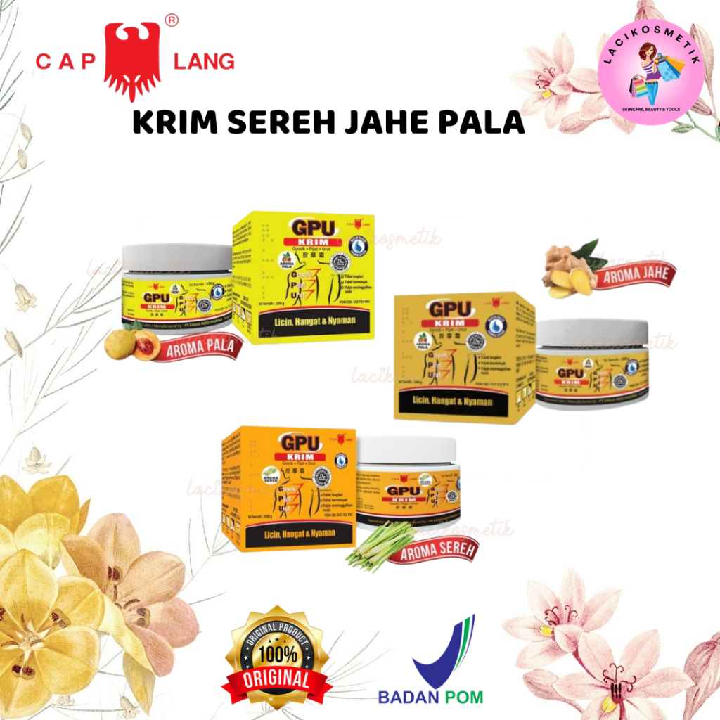 Jual LACIKOSME GPU KRIM SEREH JAHE PALA - CAP LANG GPU KRIM PIJAT ...