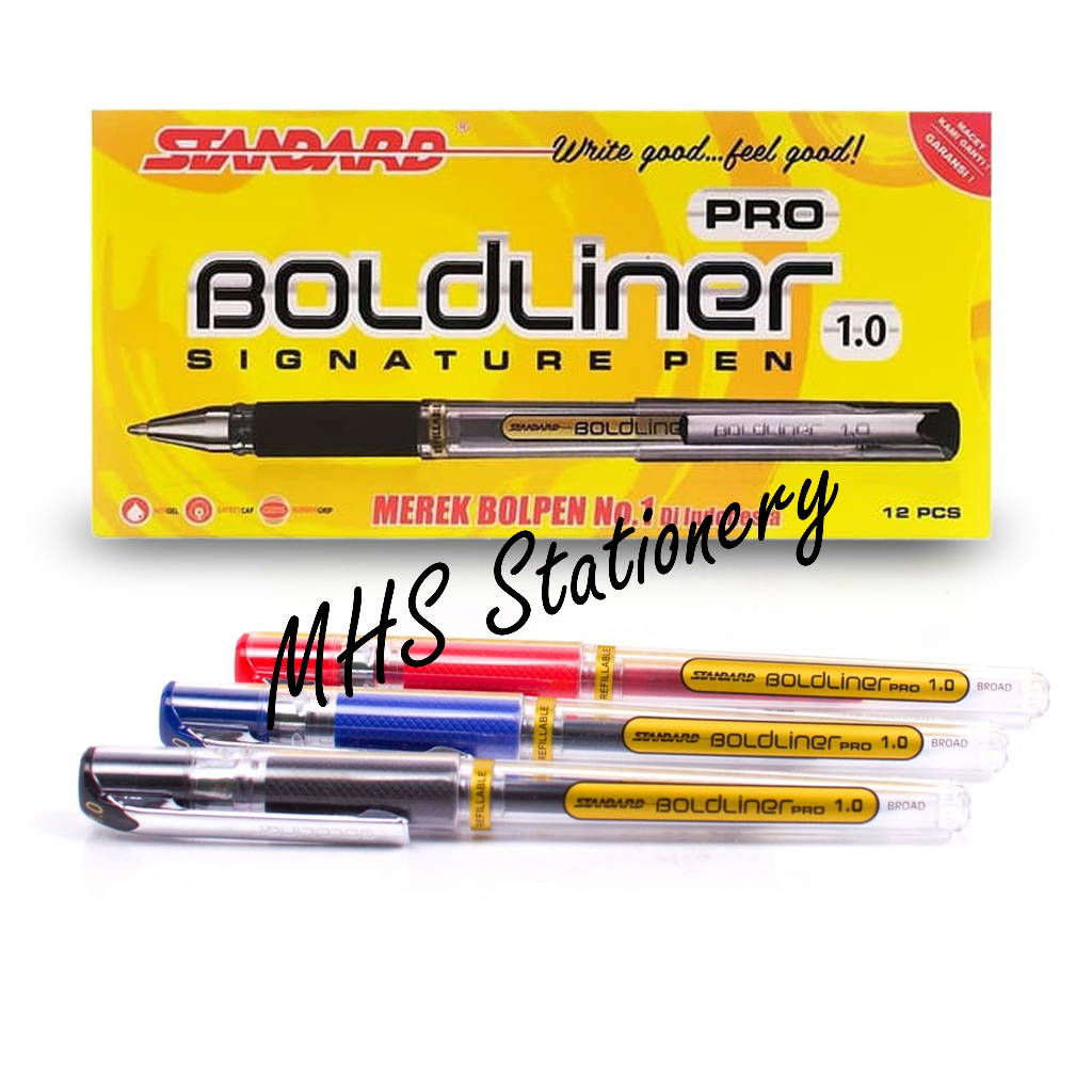 Jual STANDARD Bolpoin Pulpen Ballpoint Boldliner Pro 1,0 Tanda Tangan ...