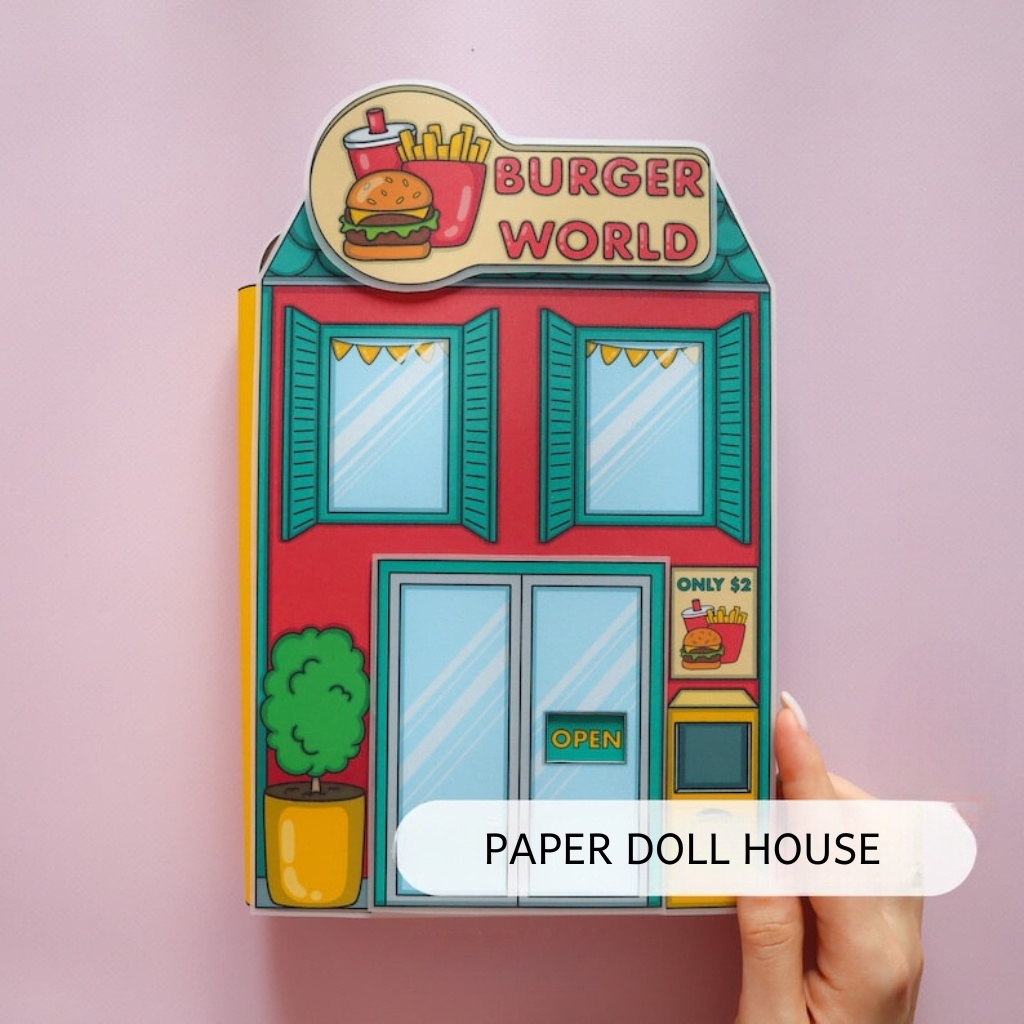 Jual Mainan edukasi Paper doll toko burger Busy book mainan bongkar ...
