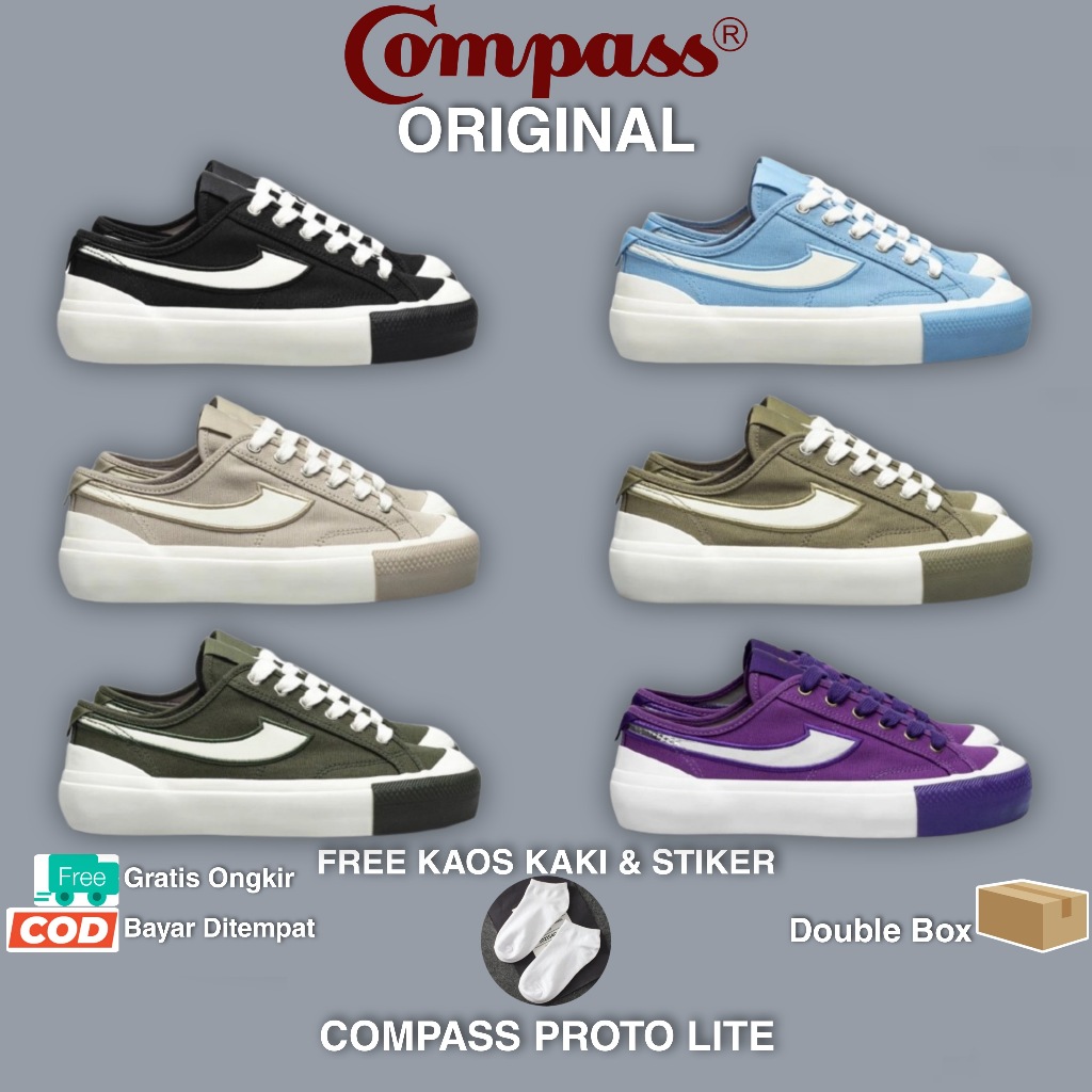 Jual [ORIGINAL] Compass Proto Lite Black White / Baby Blue / Grey ...