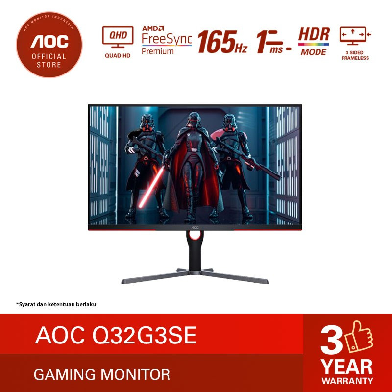 Jual Monitor LED AOC Q32G3SE 31.5" VA 1ms QHD 165Hz HDR10 Gaming ...