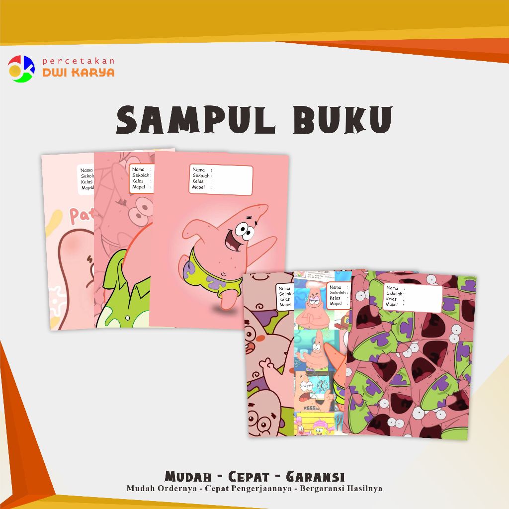 Jual [PAKET] SAMPUL BUKU PATRICK 6 LEMBAR SAMPUL BUKU AESTHETIC ...
