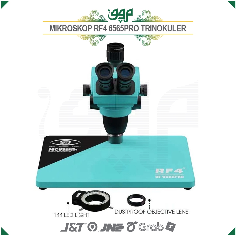 Jual Mikroskop RF4 6565Pro Trinokuler + LED / Microscope Trinocular RF4 6565Pro Alas Lebar Plus ...