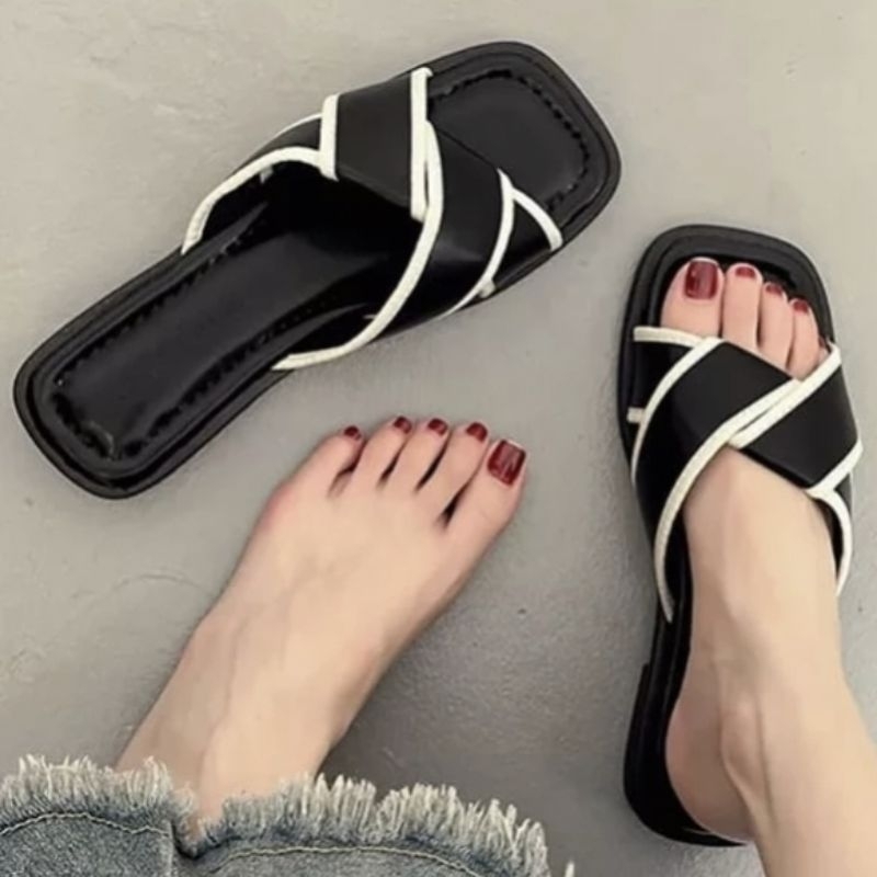 Jual Sandal Wanita Teplek SP46 Kekinian | Sandal Wanita Slop ELSA ...