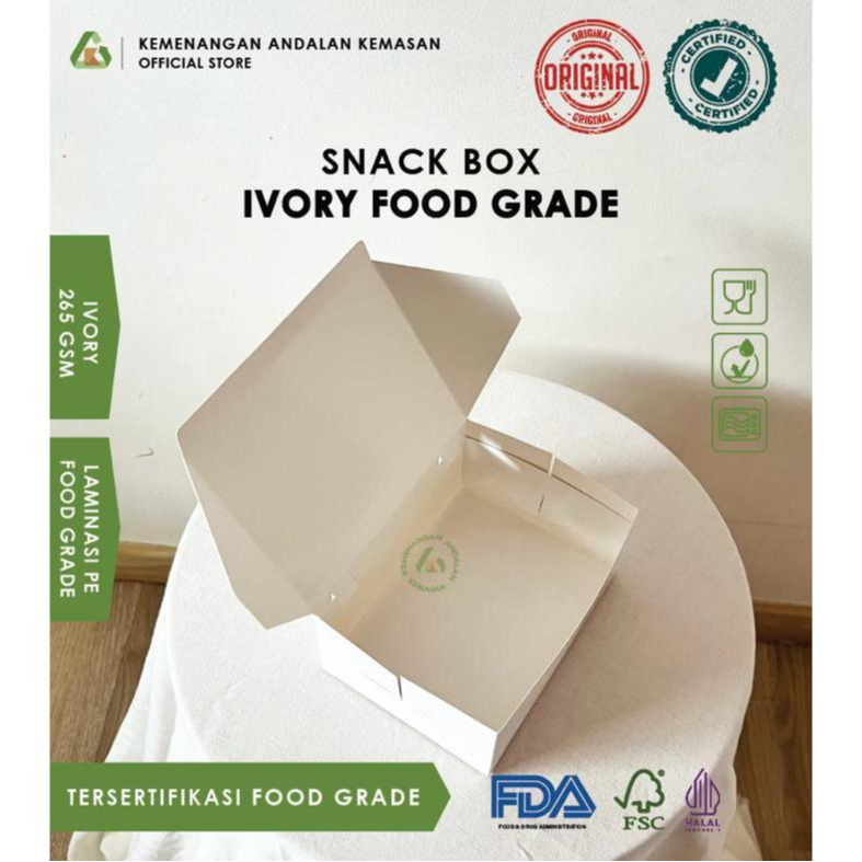 Jual Snack Box Bahan Ivory / Tempat Sack / Dus Roti Bakar (WAJIB ...