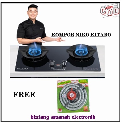 Jual KOMPOR NIKO KITARO DOUBLE TIMER warna black kompor tanam 2 tungku ...