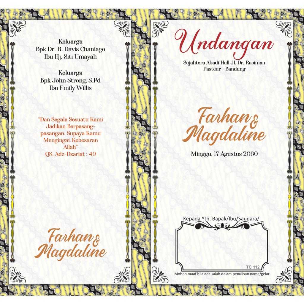 Jual UNDANGAN TC | Shopee Indonesia