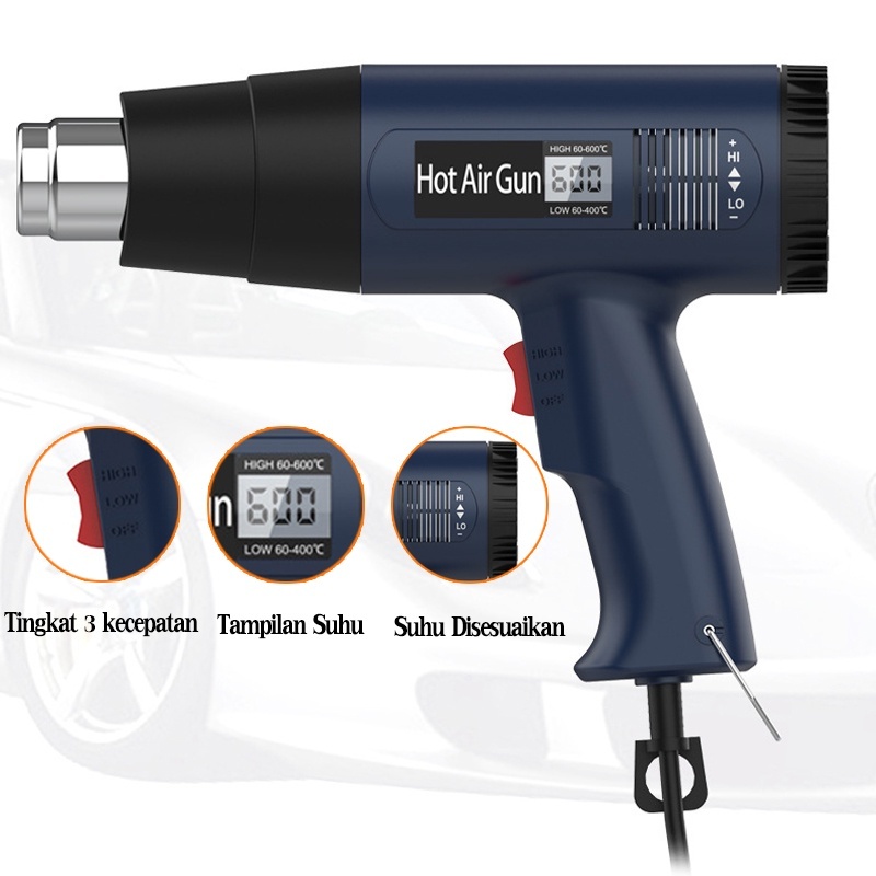 Jual REAIM Air Hot Gun 2000W Heat Gun 220V H&L Pro Senapan Panas Pistol ...