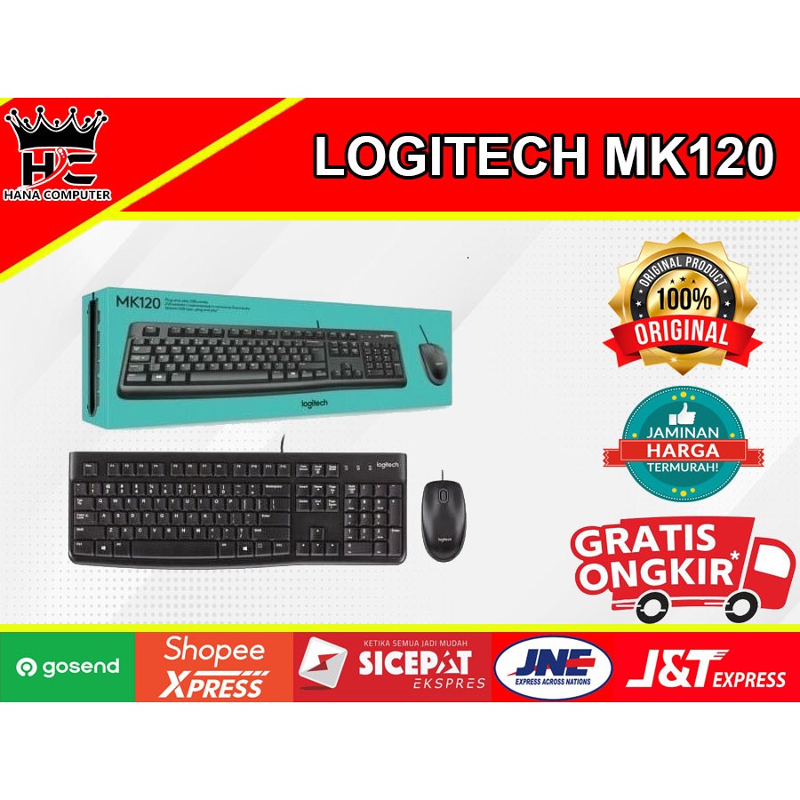 Jual MOUSE & KEYBOARD MK120 LOGITECH KABEL | Shopee Indonesia