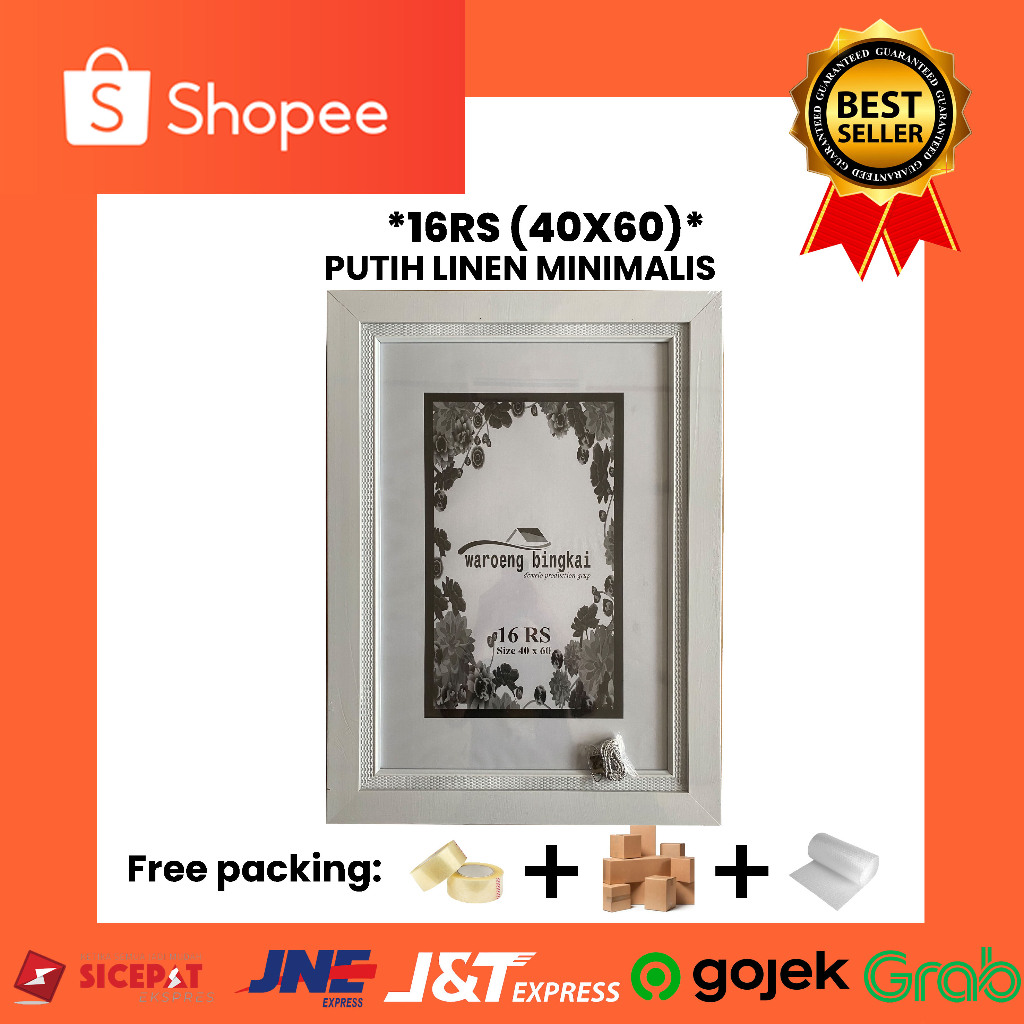 Jual FRAME BINGKAI FOTO UKURAN 16RS 40X60 CM DOUBLE LINEN MINIMALIS ...