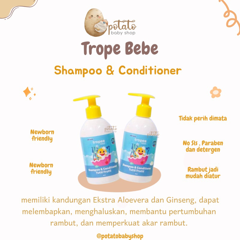 Jual Tropee Bebe x Pinkfong Shampoo & Conditioner - Sabun Sampo Anak ...