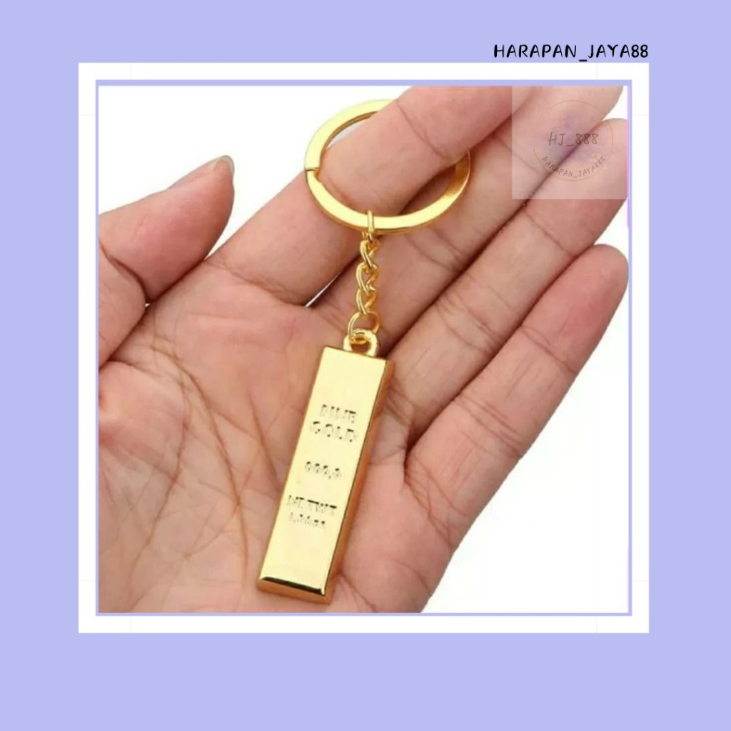 Jual Gantungan Kunci Emas Batangan Gold Bar Replika Bahan Logam/Fine ...