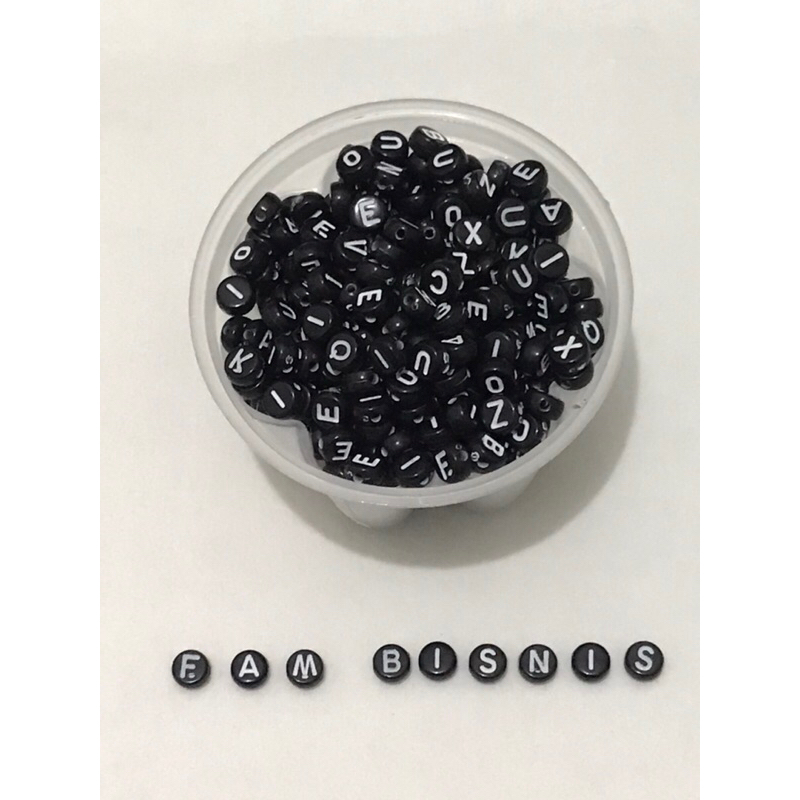 Jual mote huruf bulat / manik huruf bulat pipih | Shopee Indonesia