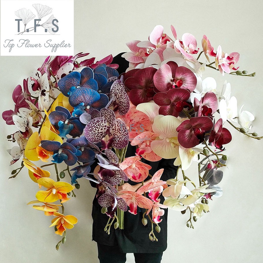 Jual 55 COD Artificial Flower Real Touch Large Orchids latex Bunga ...