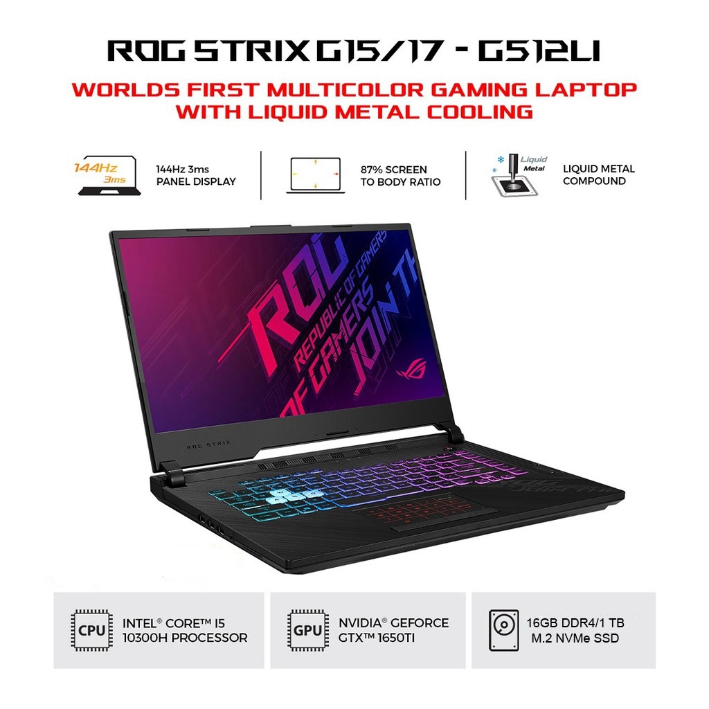 Jual Laptop Gaming Asus ROG Strix G512Li - i7 10750H 16GB 1TB SSD ...