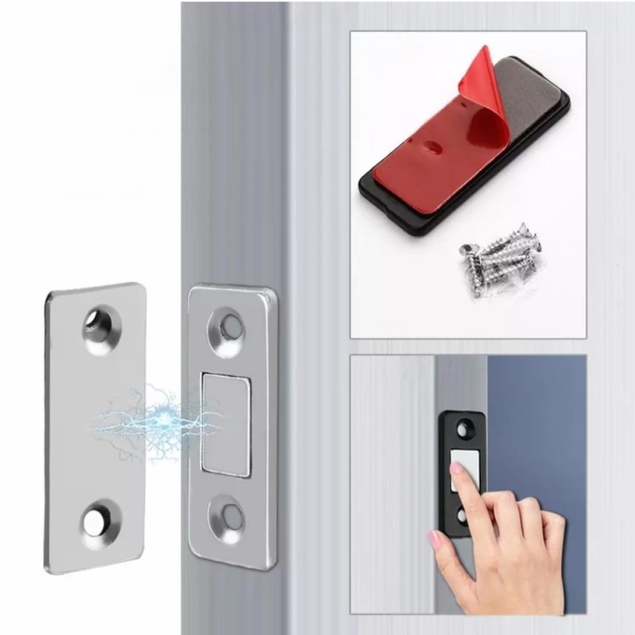 Jual Plat Magnet Baut Penutup Penahan Pintu Laci Lemari Magnetic Door ...